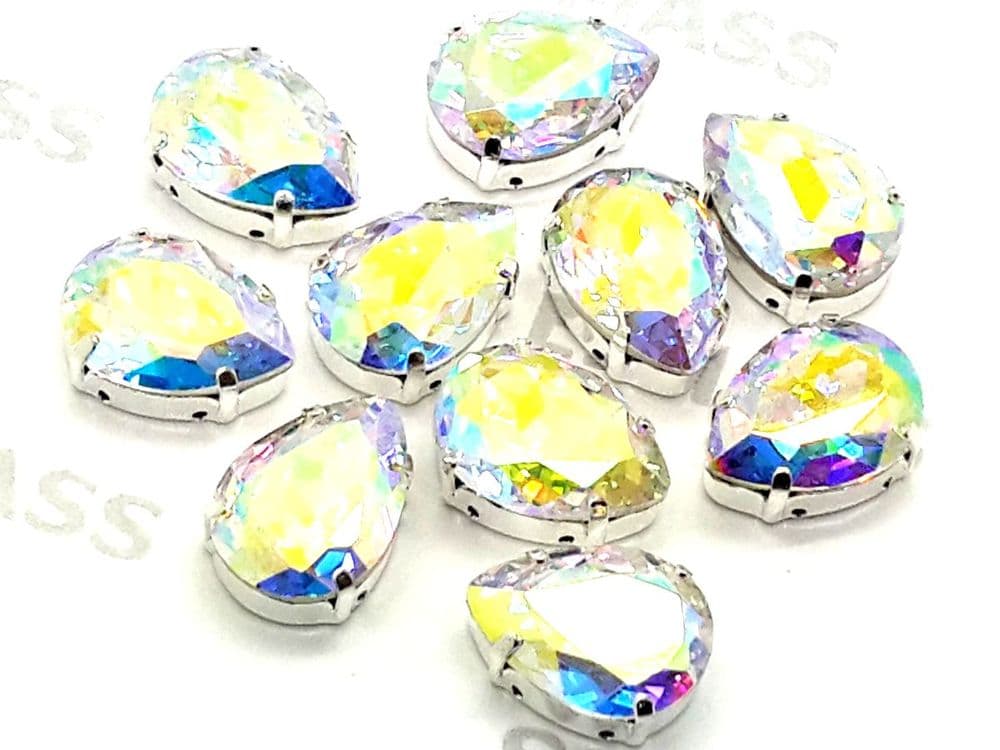 Crystal AB Teardrops EIMASS 3511 Sew or Glue on Single Stone Setting ...