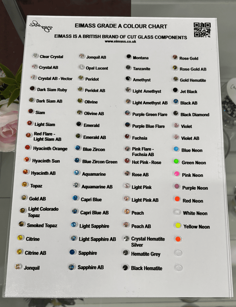 EIMASS Rhinestone Colour Chart