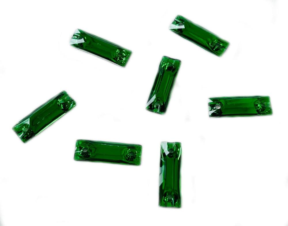 Emerald Green Oblong Shape EIMASS Resin Sew on Glue on Crystals