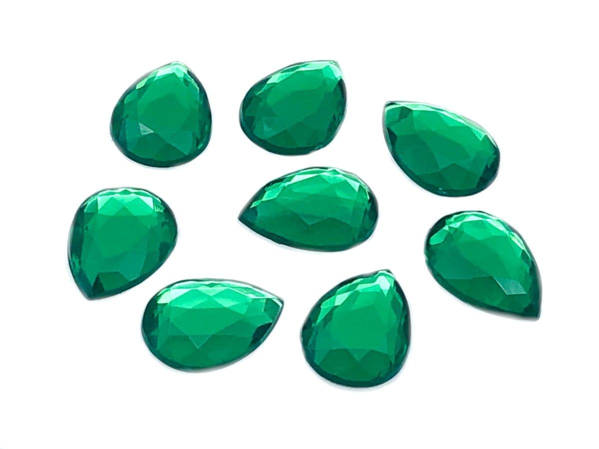Emerald Green Teardrop EIMASS Acrylic Teardrop Flat Back Rhinestones