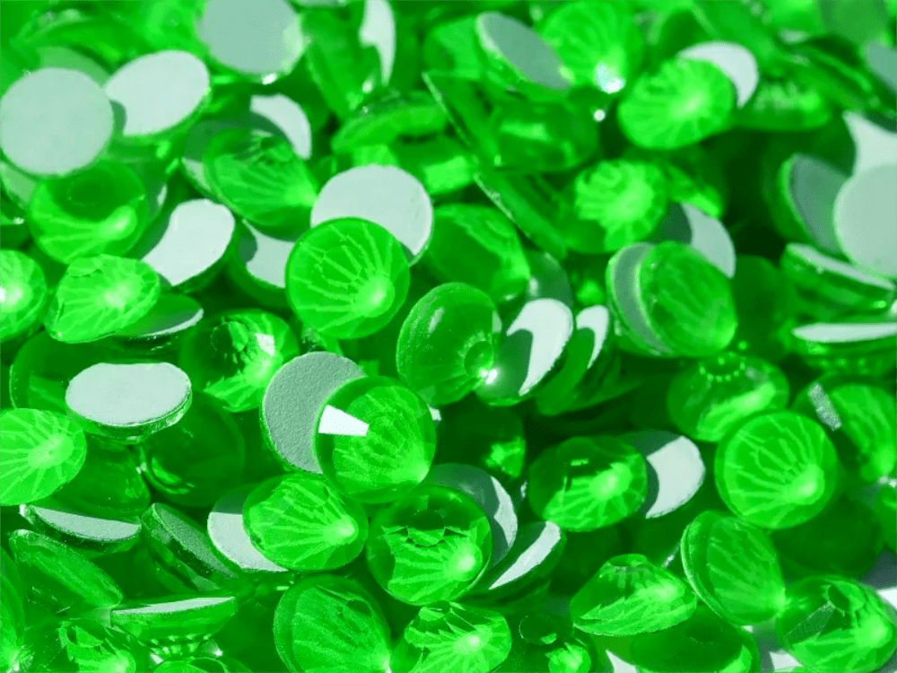 Green Neon Crystals EIMASS 7787 Grade A Flat-Back Non-Hot Fix Glass ...