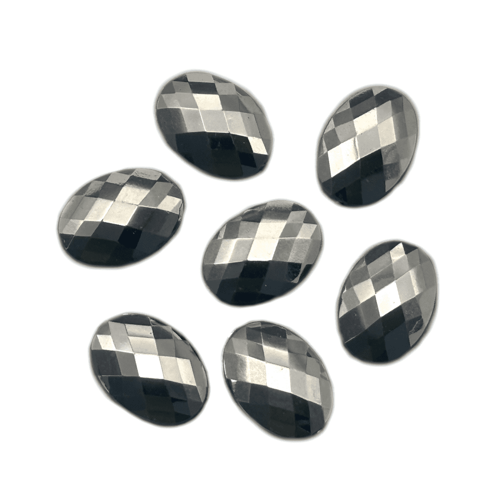 Hematite Oval EIMASS Acrylic Flat Back Rhinestones