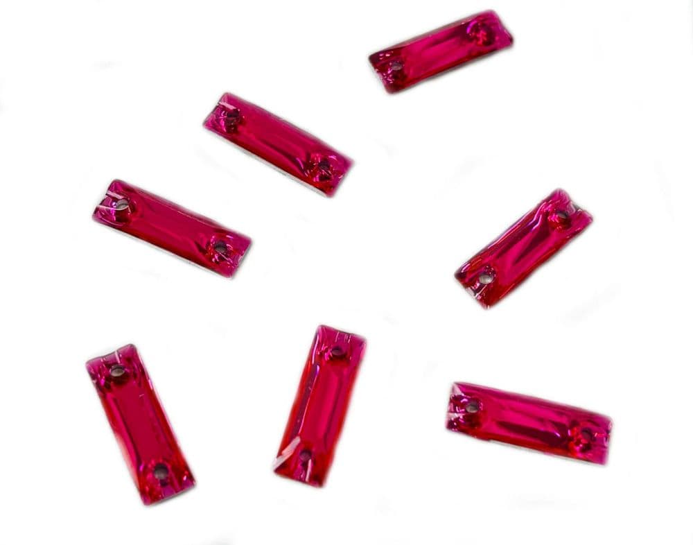 Hot Pink Oblong Shape EIMASS Resin Sew on Glue on Crystals