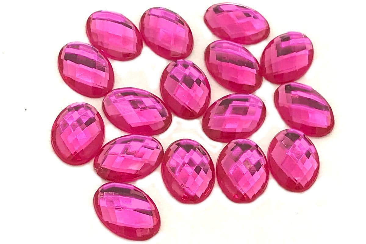 Hot Pink Oval EIMASS Acrylic Flat Back Rhinestones