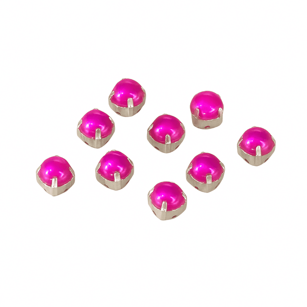 Hot Pink Pearl Rose Montees EIMASS 3555 Range Single Stone Silver ...
