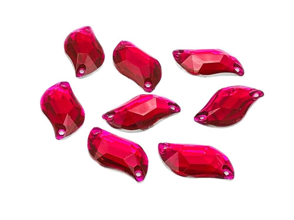 Hot Pink Random Shape EIMASS Resin Crystals Sew or Glue on Flat Back ...