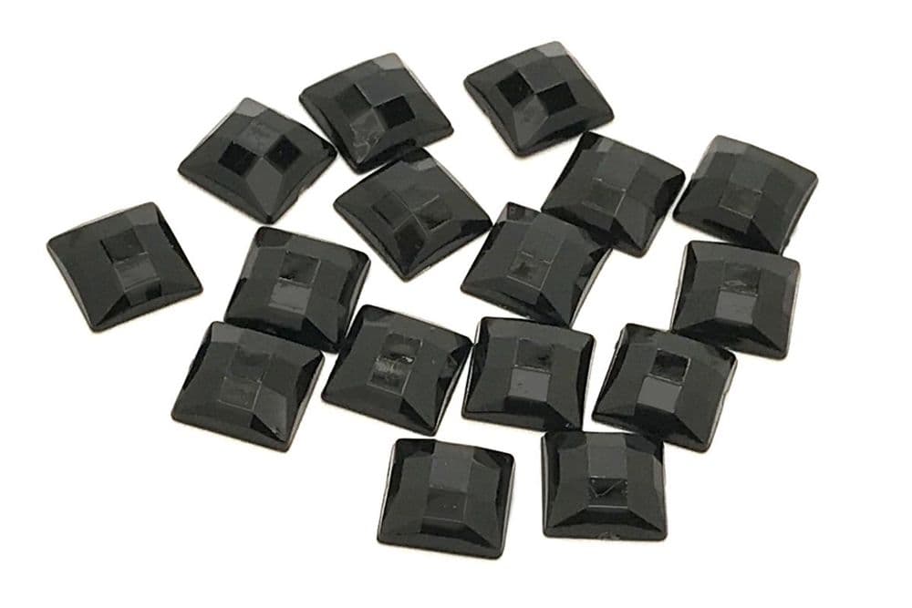 Jet Black Square EIMASS Acrylic Flat Back Rhinestones