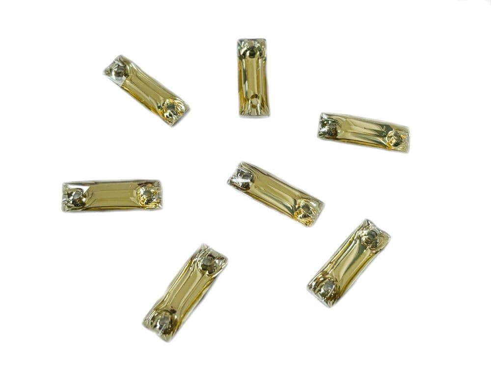 Light Gold Oblong Shape EIMASS Resin Sew on Glue on Crystals