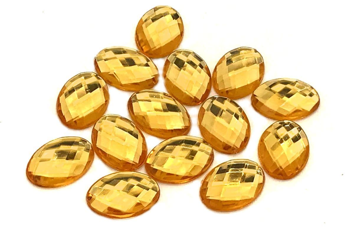 Light Gold Oval EIMASS Acrylic Flat Back Rhinestones