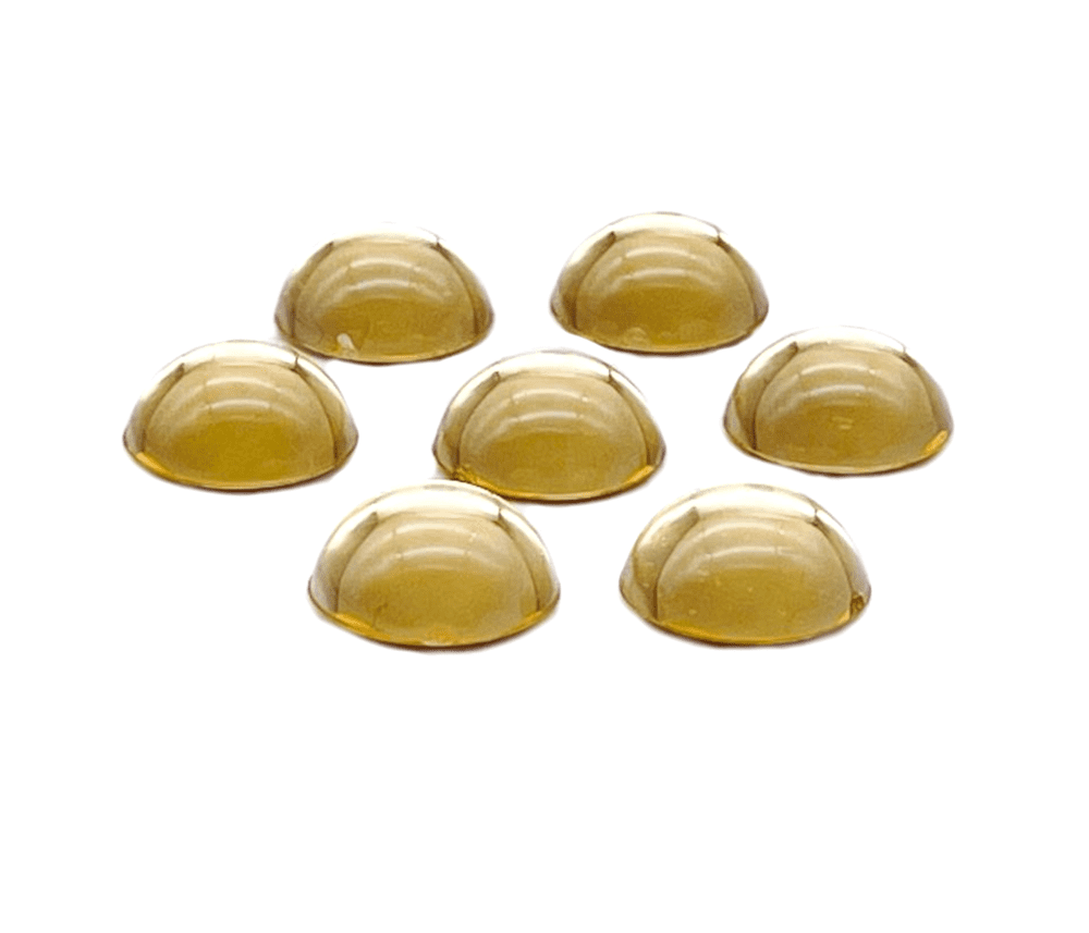 Light Gold Round Cabochon EIMASS Acrylic Flat Back Rhinestones