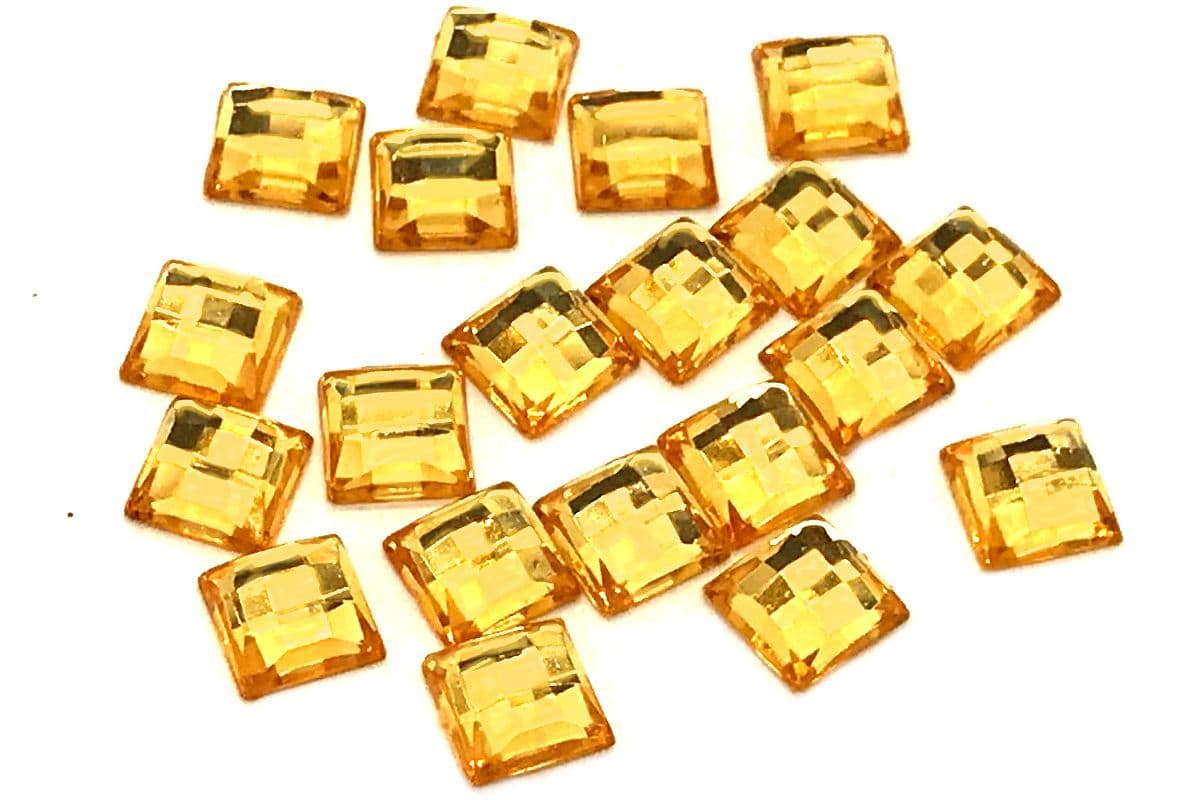 Light Gold Square EIMASS Acrylic Flat Back Rhinestones