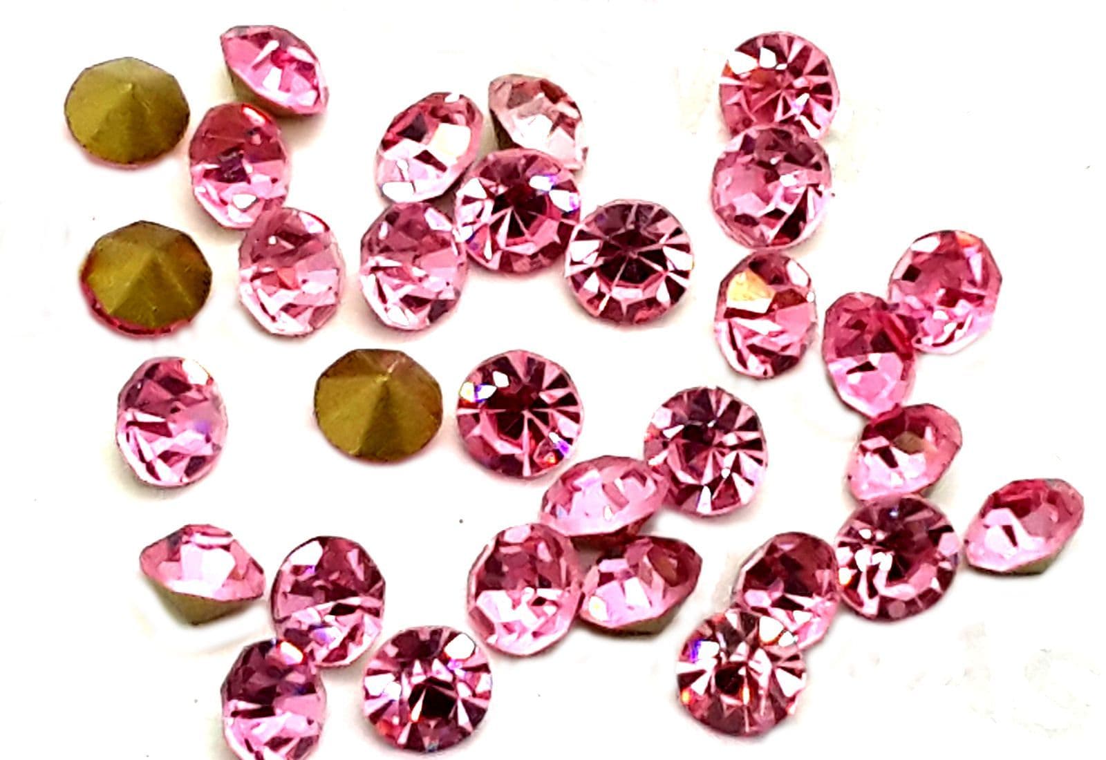 Light Pink Foiled Chatons EIMASS World Class Point Back Crystals