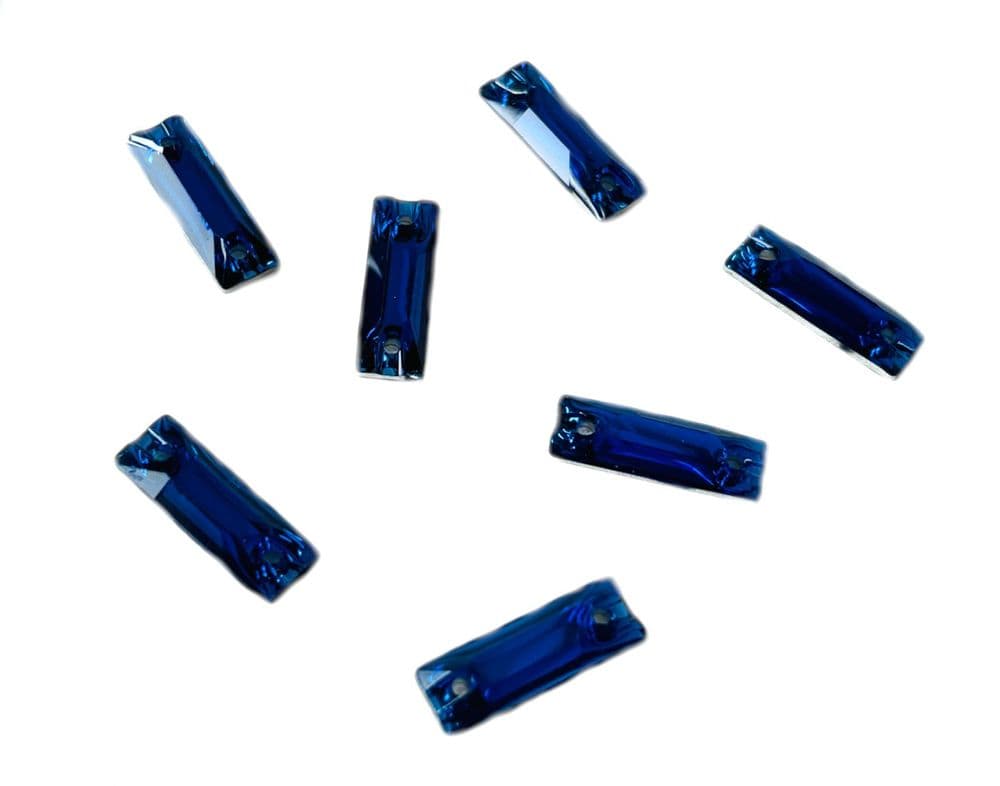 Sapphire Blue Oblong Shape EIMASS Resin Sew on Glue on Crystals