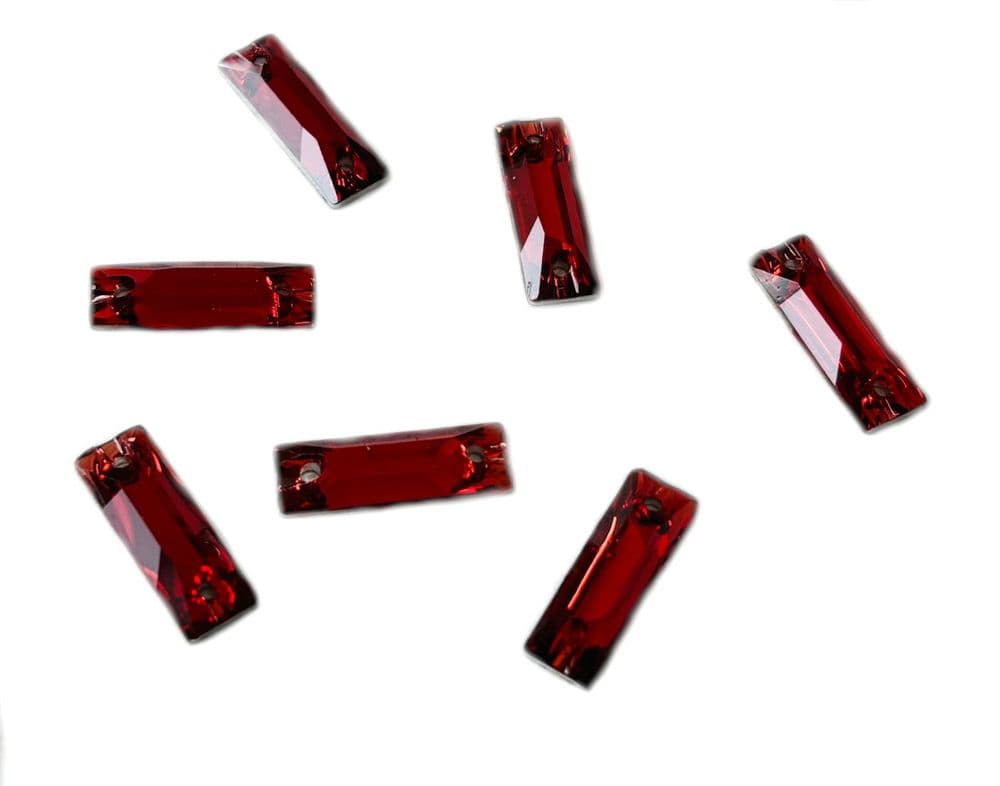 Siam Red Oblong Shape EIMASS Resin Sew on Glue on Crystals
