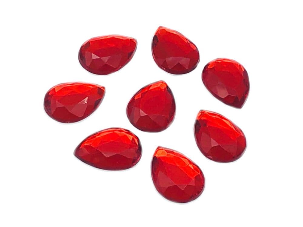 Siam Red Teardrop EIMASS Acrylic Pear Shaped Flat Back Rhinestones
