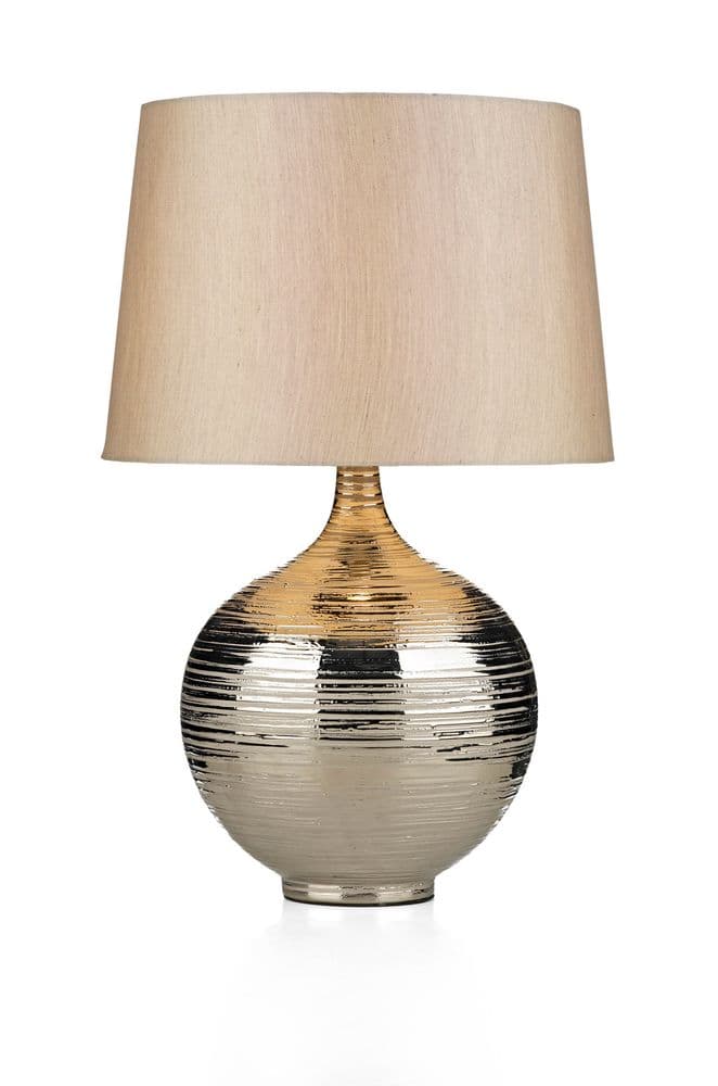 Gustav Silver finish Large Table Lamp complete with shade GUS4332 Class ...