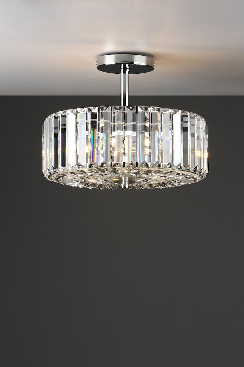 Laura Ashley Fernhurst Polished Chrome 3 Light Art Deco Ceiling Light