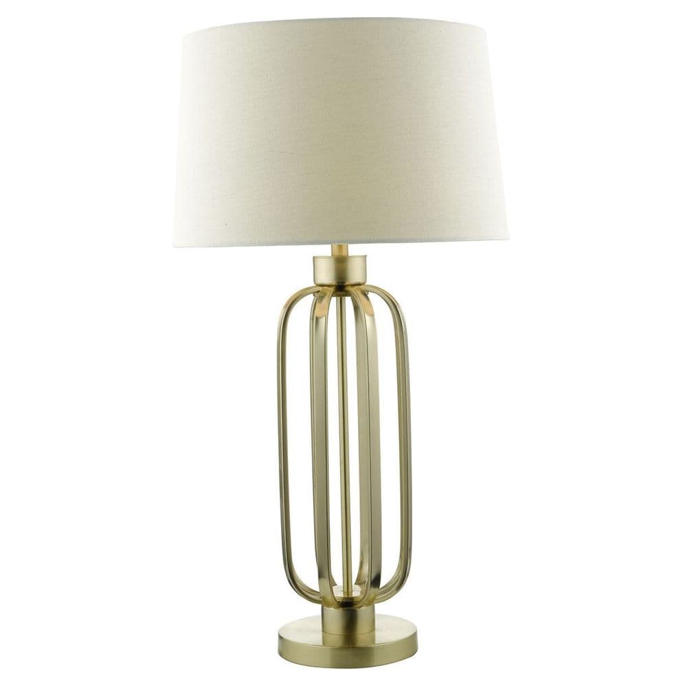 LUCIE Table Lamp Satin Brass Complete With Shade LUC4241 Class 2 Double ...