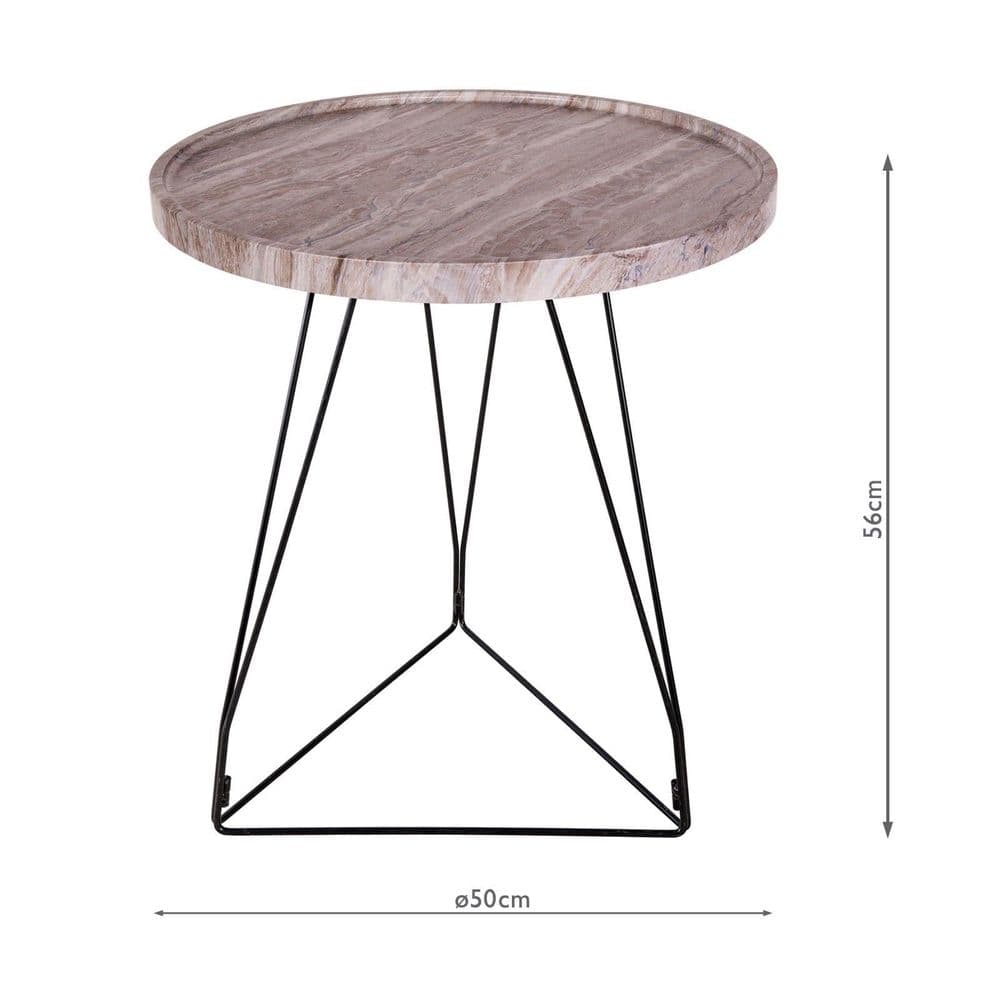 MIGUEL SIDE TABLE BROWN STONE VENEER