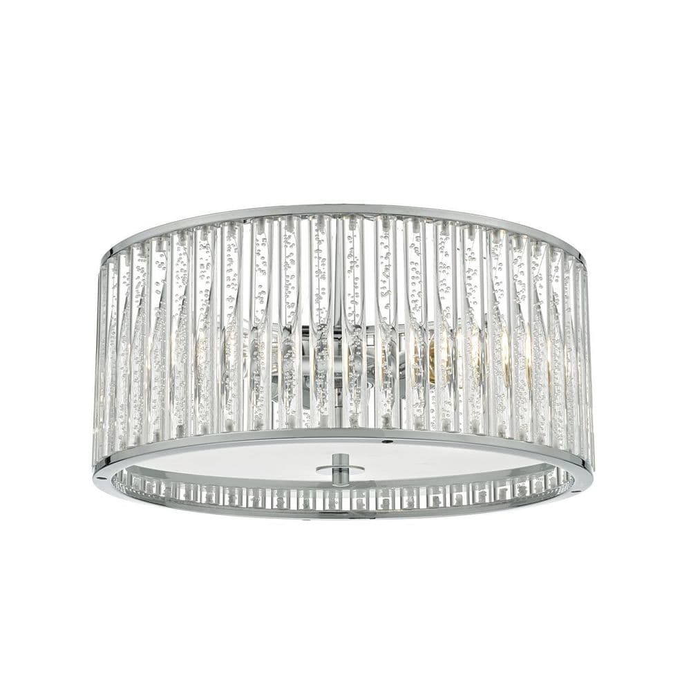 Zeto 4 Light Flush Polished Chrome Acrylic Bubble Rod IP44