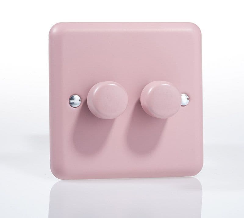 Varilight Pastel 2 x 250W 2-Way Push-on Push-off Dimmer Light Switch ...