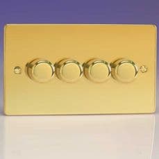 Varilight V-Pro 4 Gang 2 Way 4x250W Push on/off LED Dimmer Light Switch ...