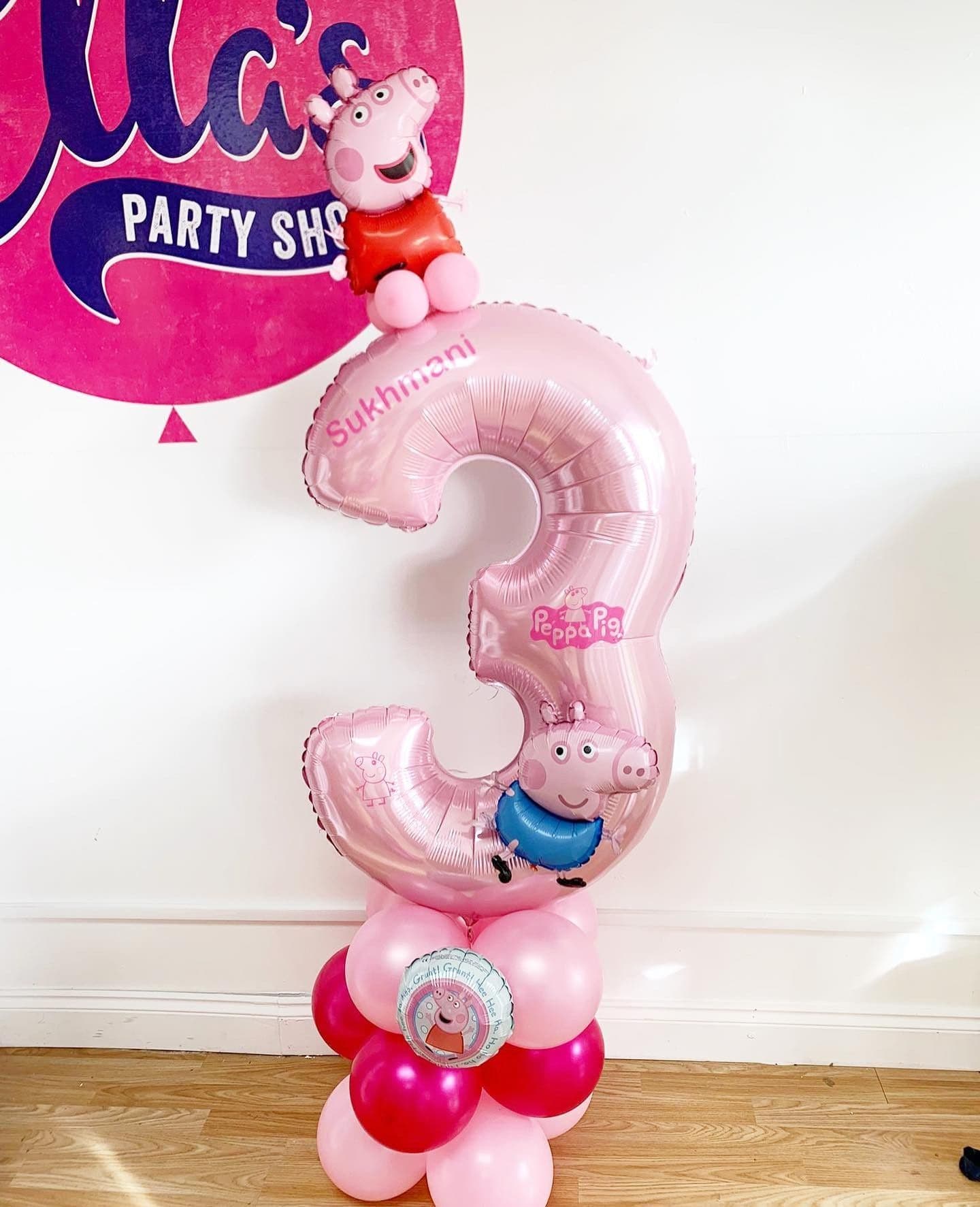 Bespoke Peppa Pig Number Balloon