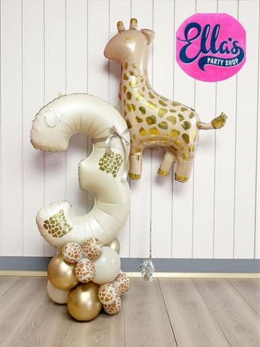 Chrome Gold Giraffe Number Stack Package