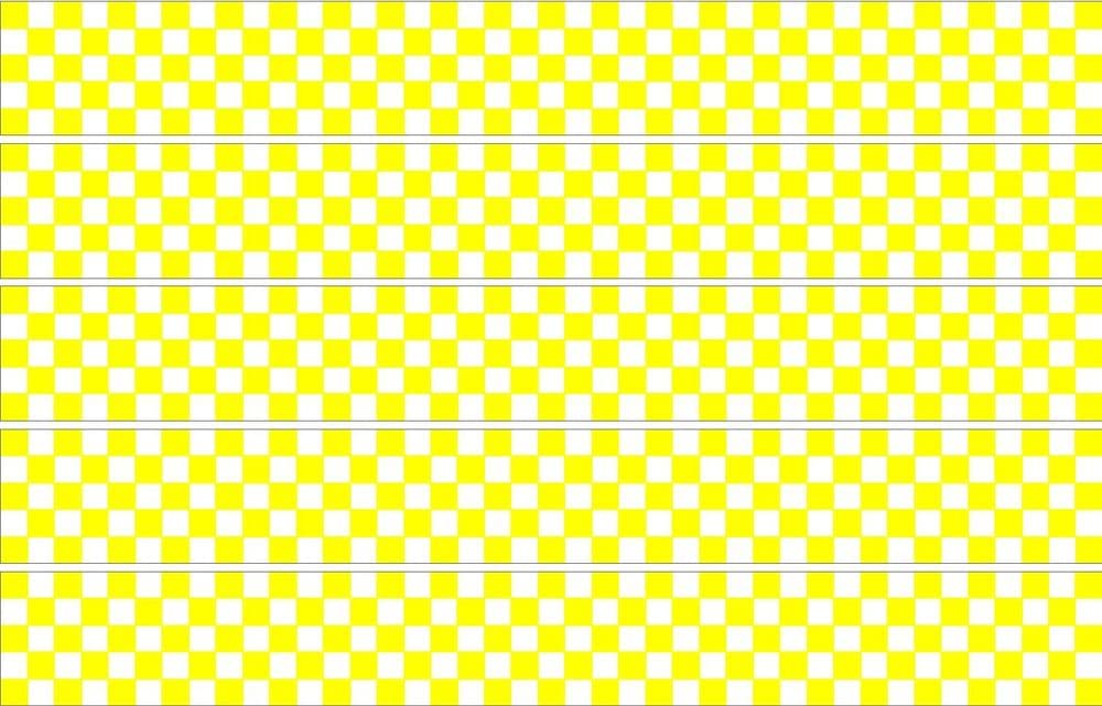 Checker Stripes waterproof Vinyl Sticker vehicle decal YELLOW/WHITE