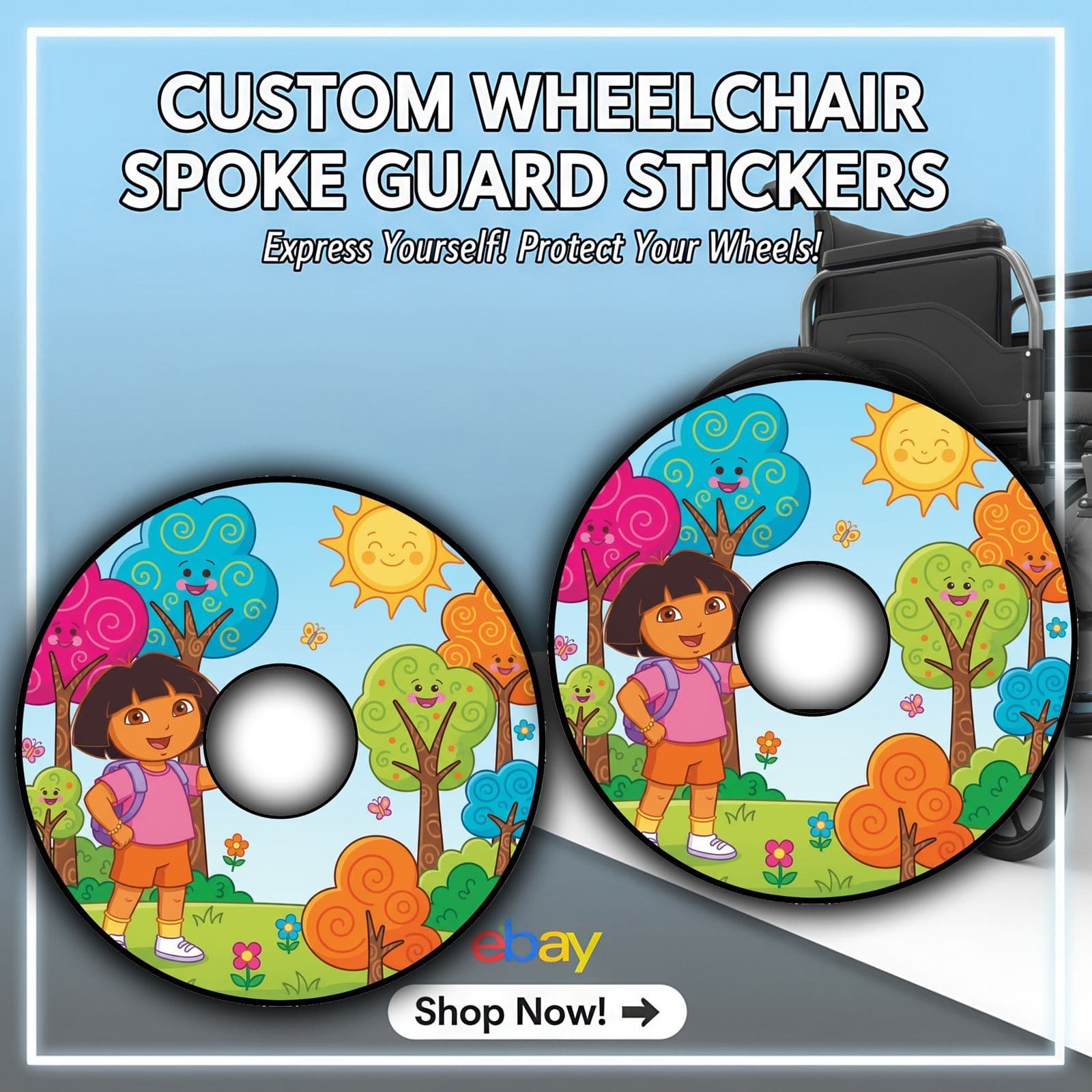 Dora the Explorer Cartoon Adventure Spoke Guards wheel216