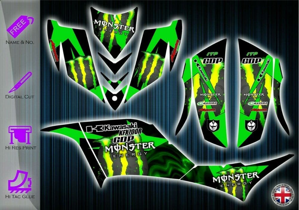 KAWASAKI KFX700 STICKERS - GRAPHICS KIT - DECALS - KAWASAKI KFX 700 ...