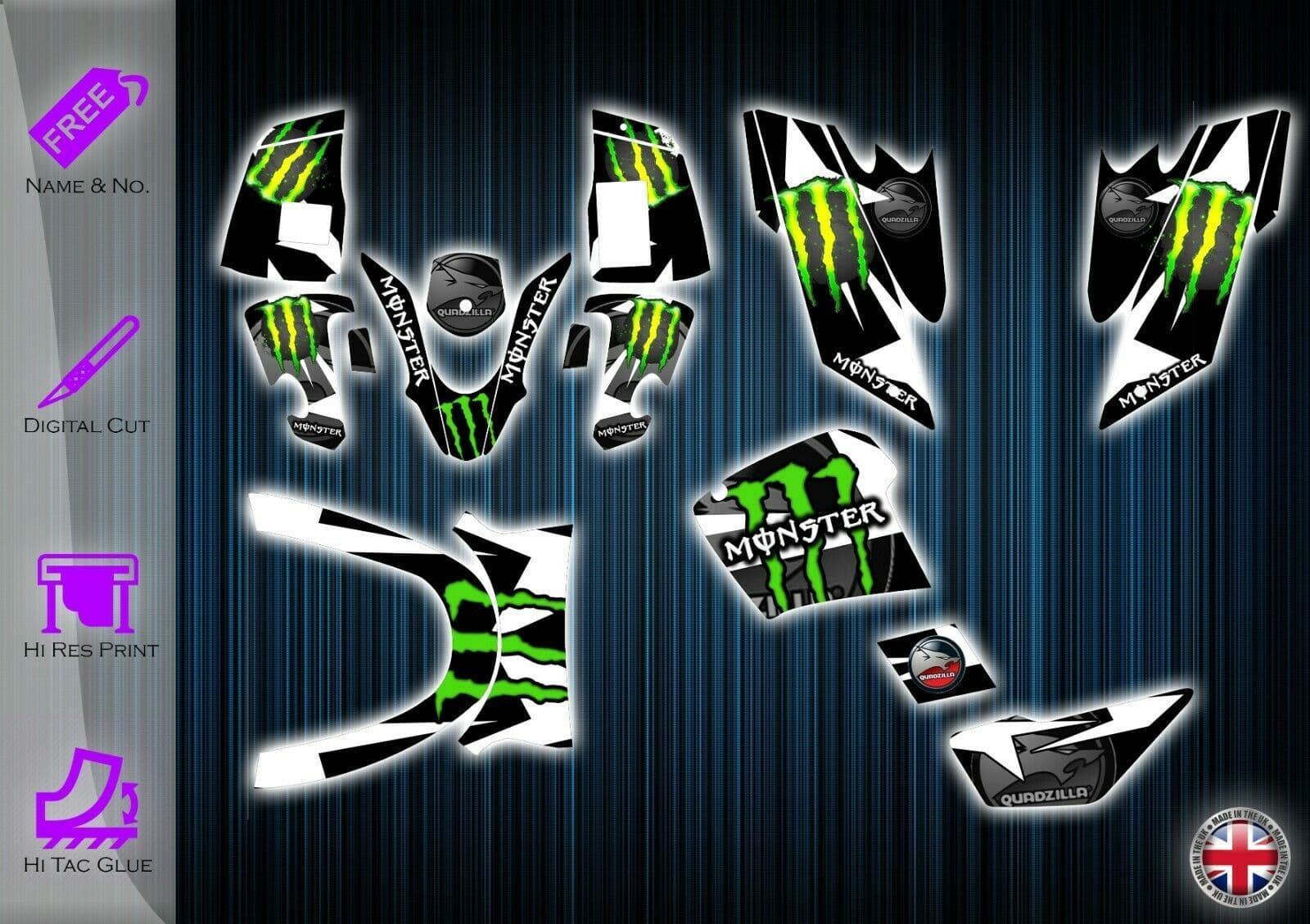 QUADZILLA 250E STICKERS - GRAPHICS KIT - QUADZILLA 250 E DECALS ...
