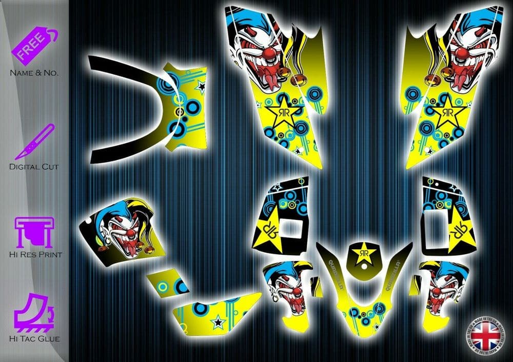 QUADZILLA 250E STICKERS - GRAPHICS KIT - QUADZILLA 250 E DECALS ...