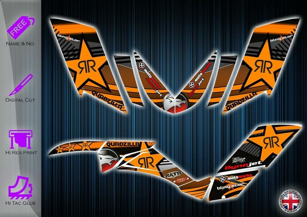 QUADZILLA 320 XLC 300 STICKERS - GRAPHICS KIT - 500 XLC DECALS ...
