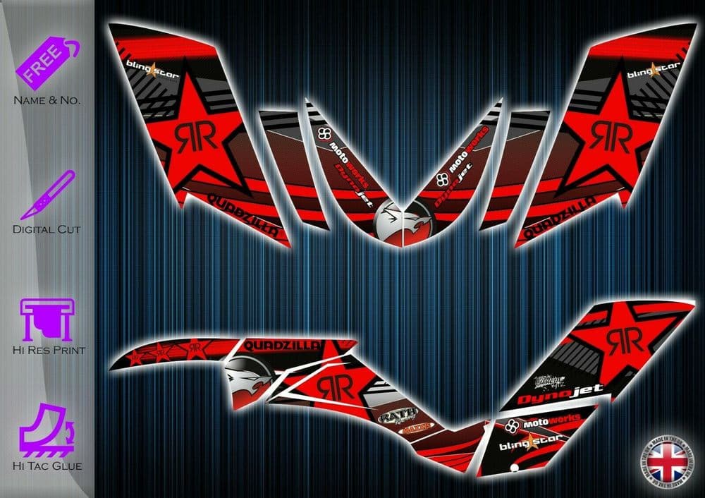 QUADZILLA 320 XLC 300 STICKERS - GRAPHICS KIT - 500 XLC DECALS ...