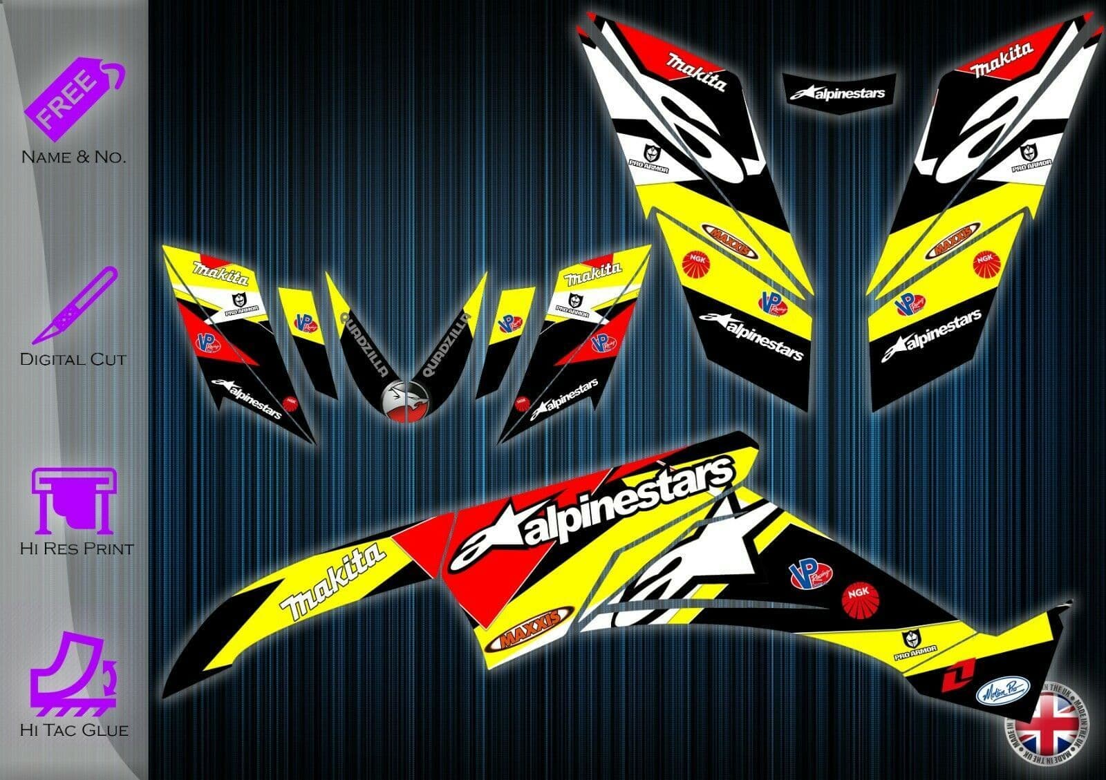 QUADZILLA 320 XLC 300 STICKERS - GRAPHICS KIT - 500 XLC DECALS ...