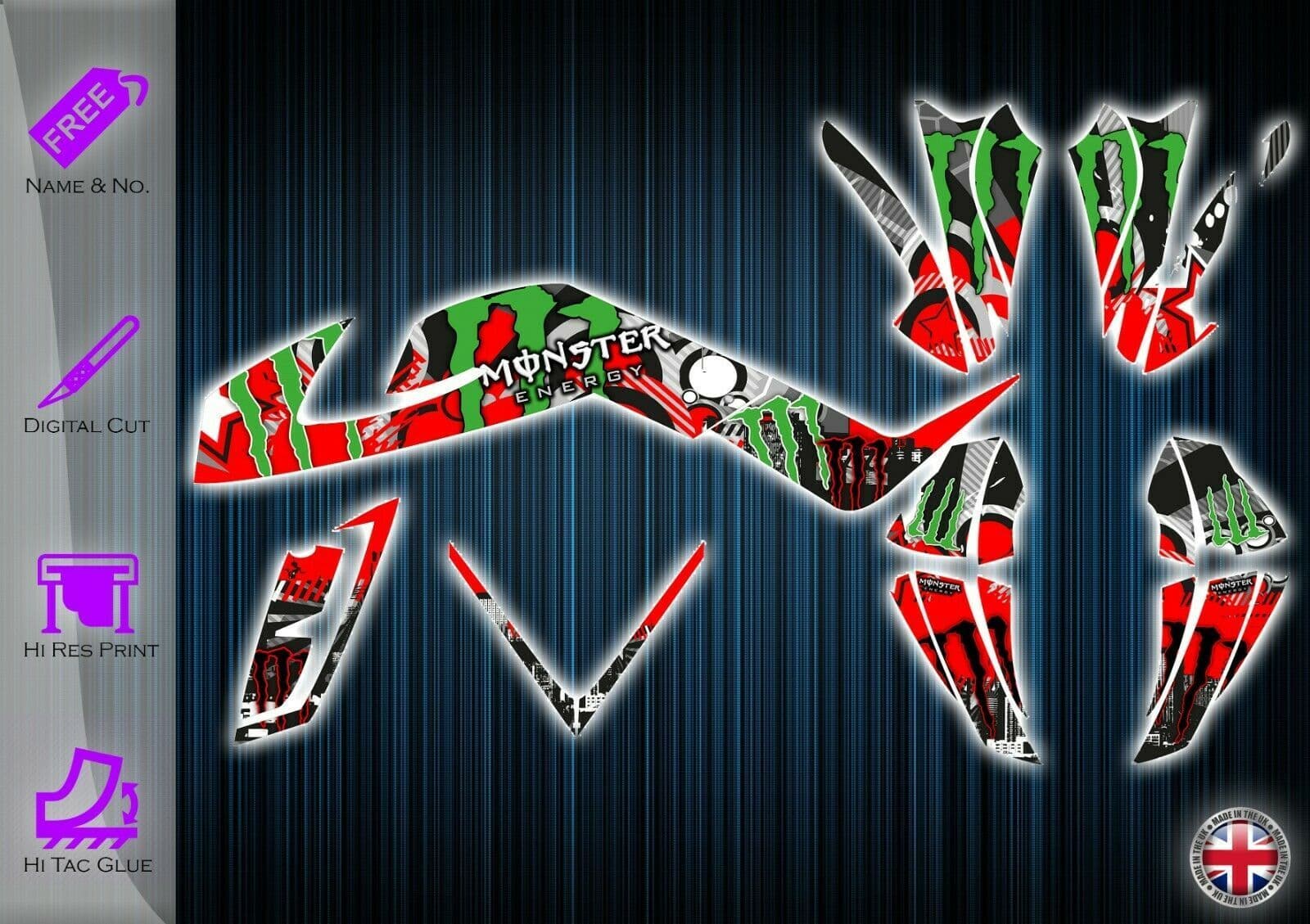 QUADZILLA 450 RS SPORT STICKERS - GRAPHICS KIT - RS450 DECALS ...