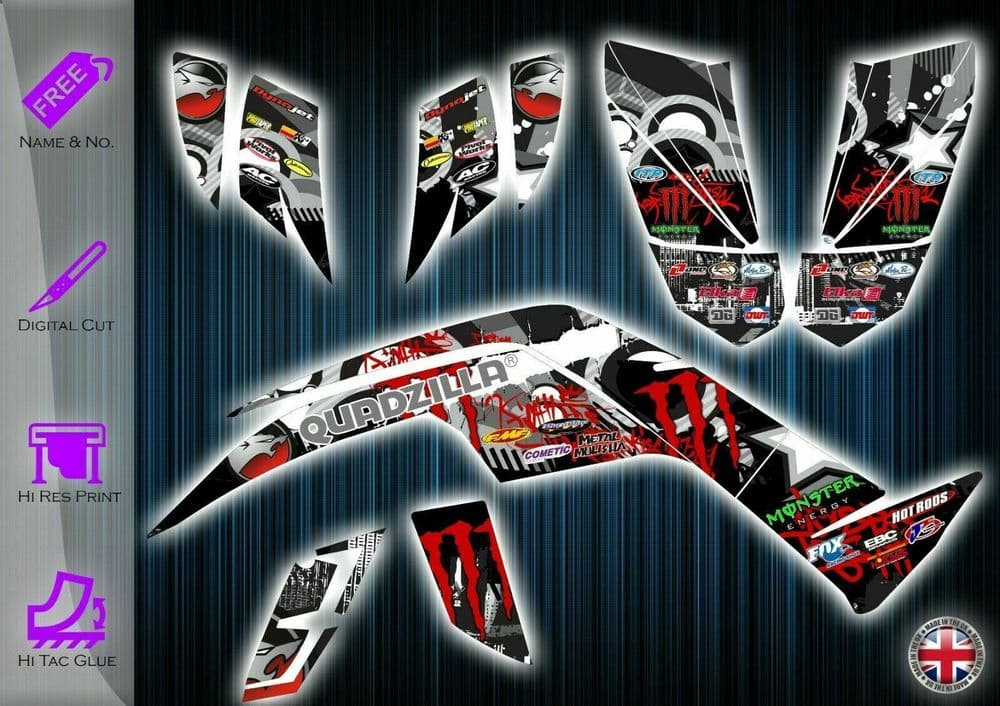 QUADZILLA 450 SPORT STICKERS - GRAPHICS KIT - DINLI DECALS - GRAPHICS ...