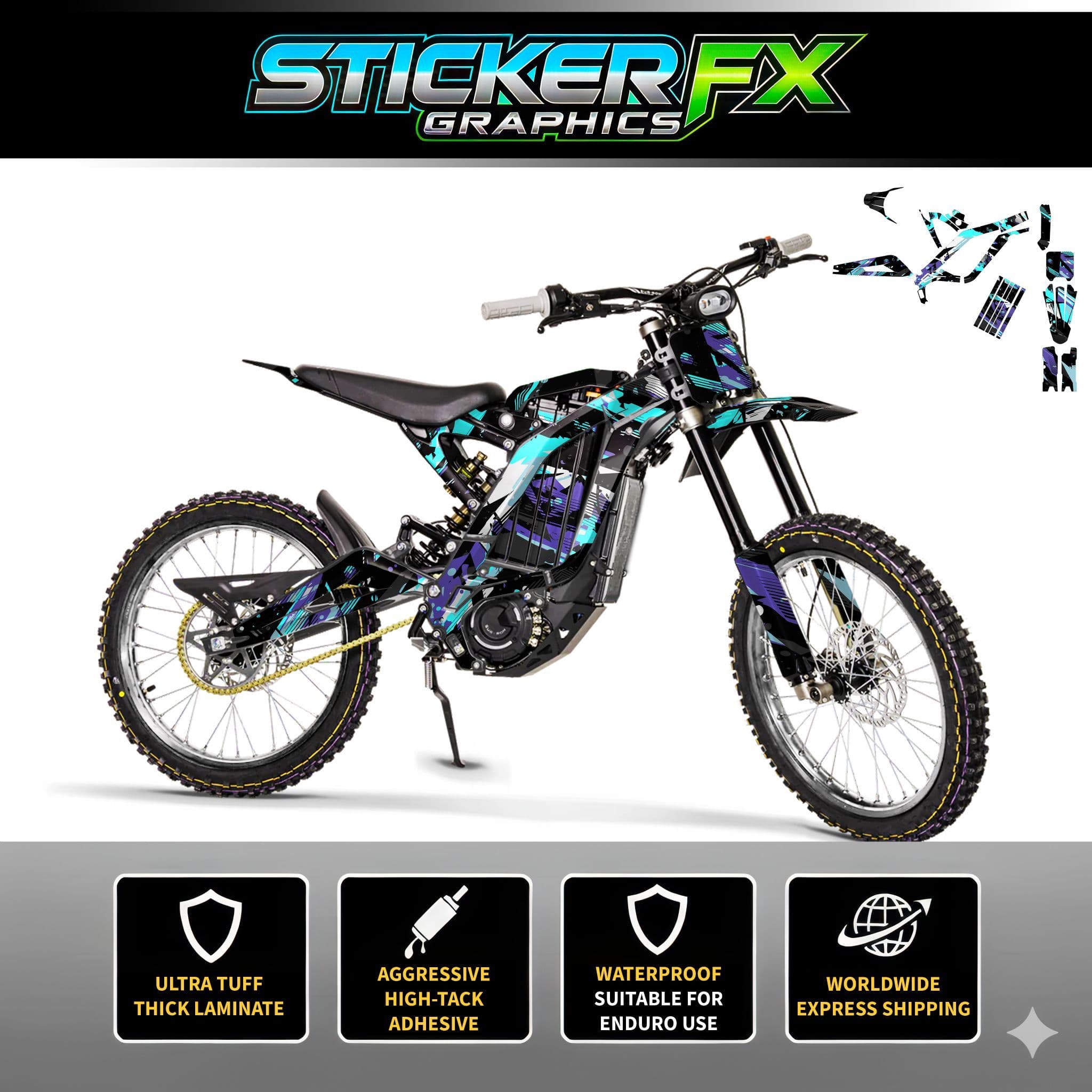 Surron Light Bee Stickers Graphics Kit Decal Kit Wrap E-Bike Stickers ...