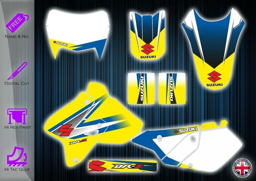SUZUKI DRZ400 STICKERS - DRZ 400 GRAPHICS KIT DRZ DECALS - GRAPHICS KIT ...
