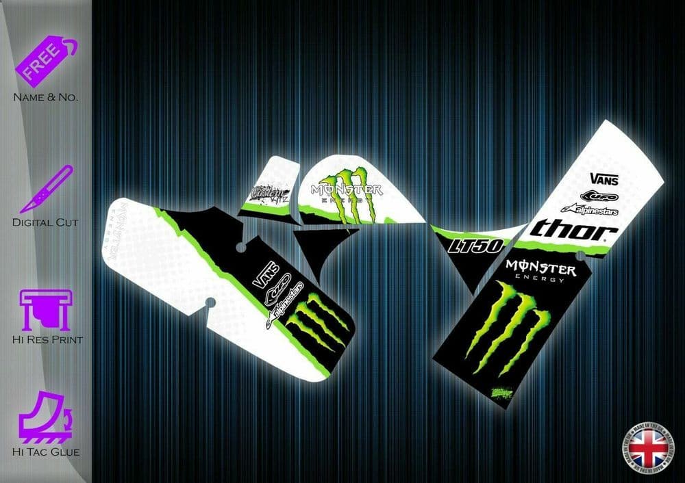 SUZUKI LT50 STICKERS - LT 50 GRAPHICS KIT - SUZUKI DECALS - LT50 ...