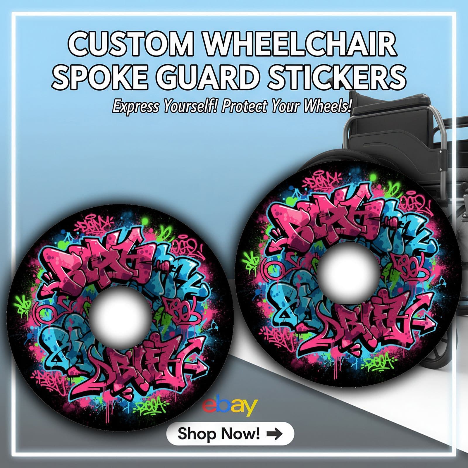 Vibrant Graffiti Style Spoke Guards wheel68