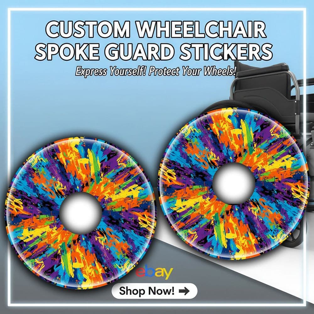 Vibrant Splash Art Wheelchair Spoke Guards wheel61