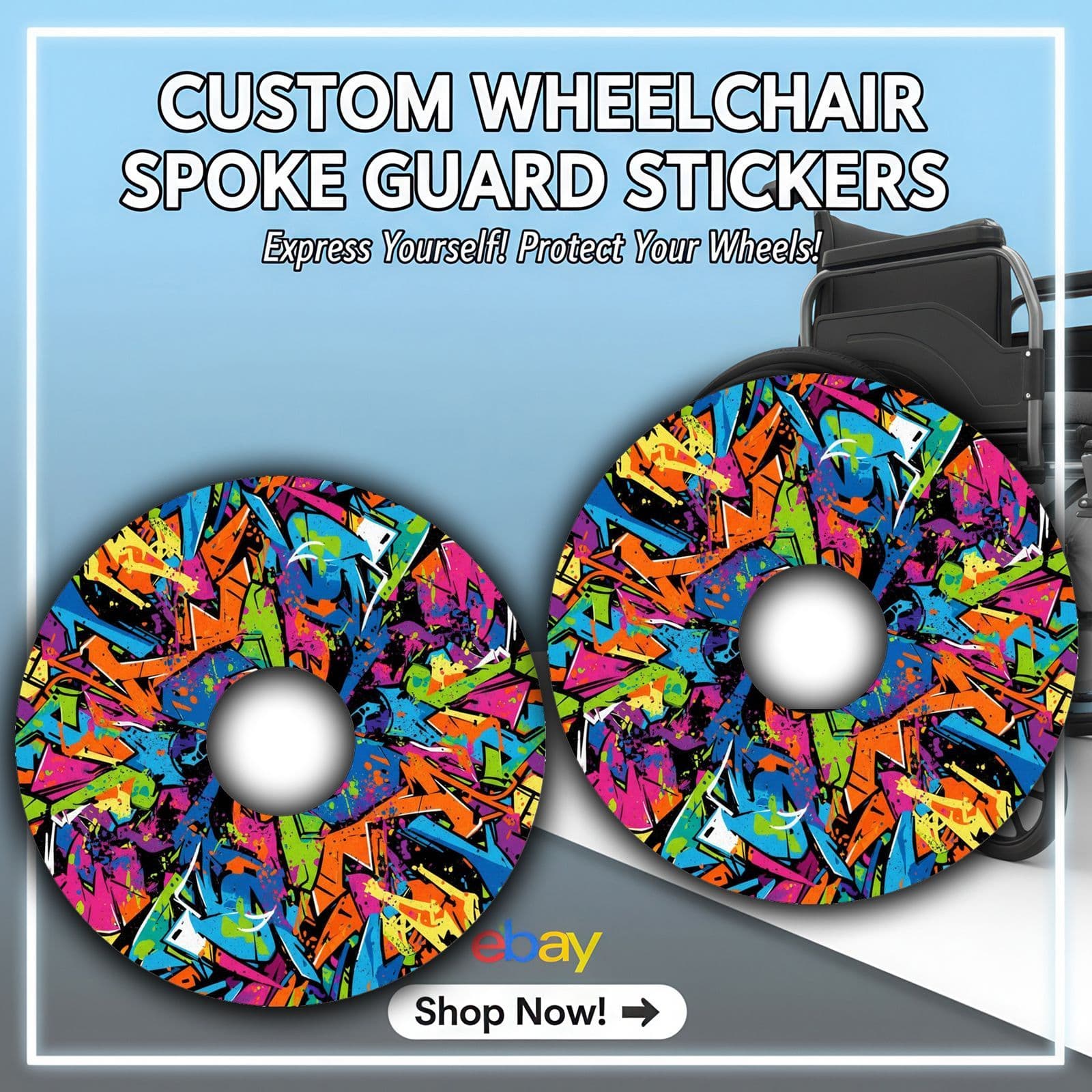 Vibrant Splash Graffiti Spoke Guards wheel84