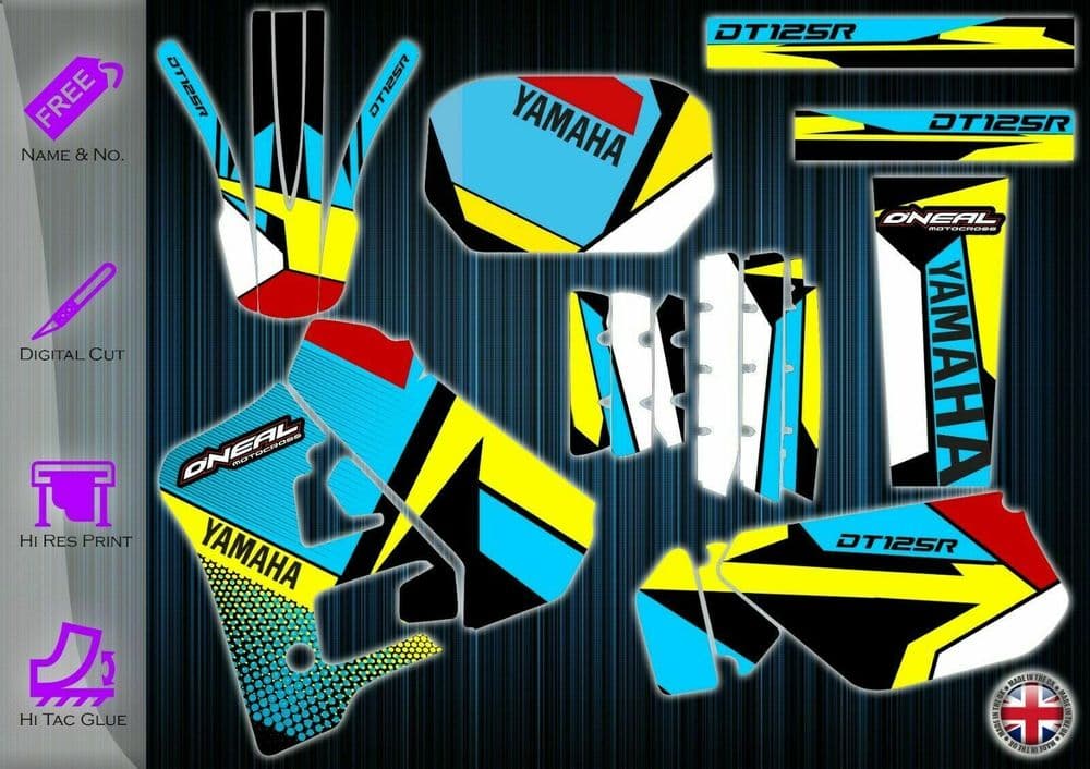 YAMAHA DTR125 STICKERS - DTR GRAPHICS KIT - YAMAHA DECALS - DT125R ...