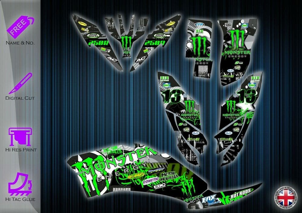 YAMAHA RAPTOR 250 STICKERS - GRAPHICS KIT - DECALS YFM 250 ATV GRAPHICS ...