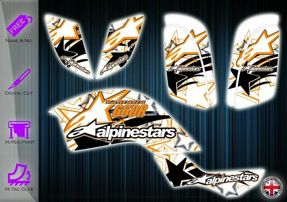 YAMAHA RAPTOR 660 STICKERS - RAPTOR 660R GRAPHICS KIT - DECALS YFM ...