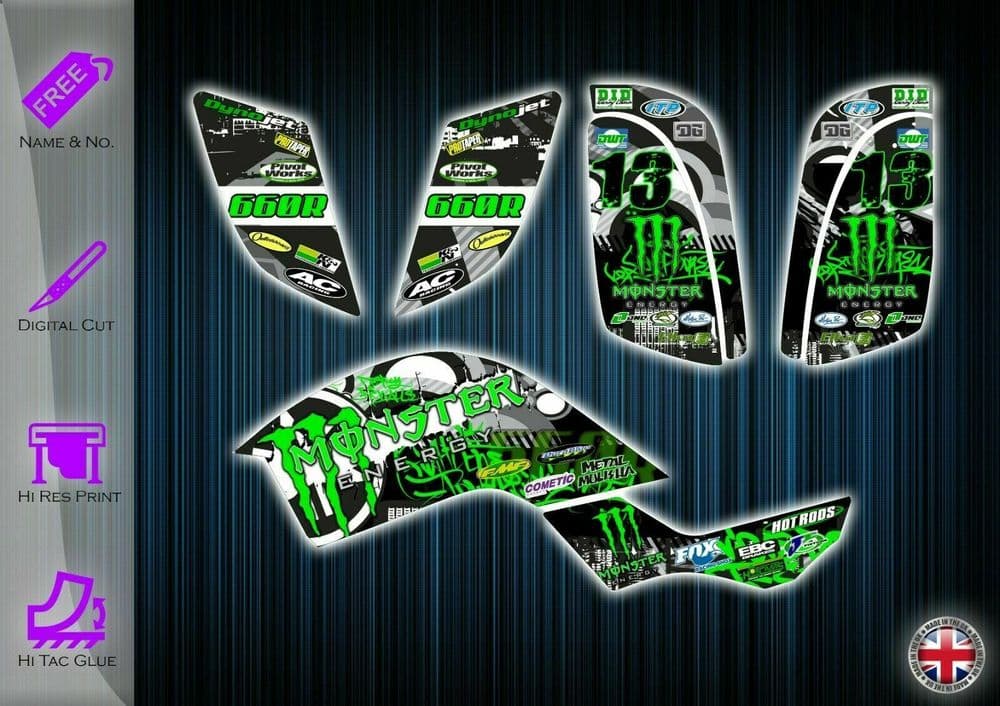 YAMAHA RAPTOR 660 STICKERS - RAPTOR 660R GRAPHICS KIT - DECALS YFM ...