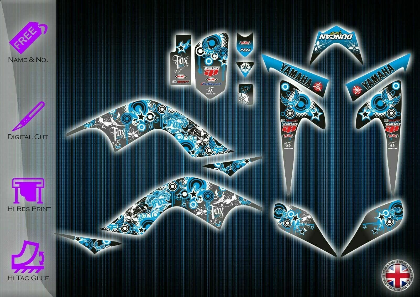 YAMAHA RAPTOR 700 STICKERS - GRAPHICS KIT - DECALS YFM 700 ATV GRAPHICS ...