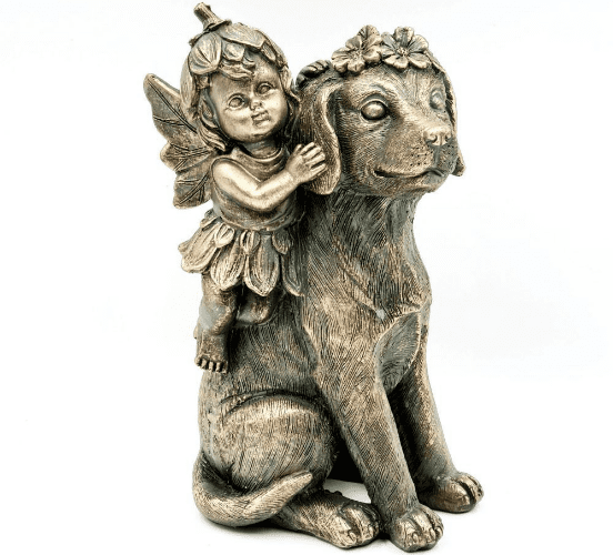 Bronze Effect Fairy with Dog.